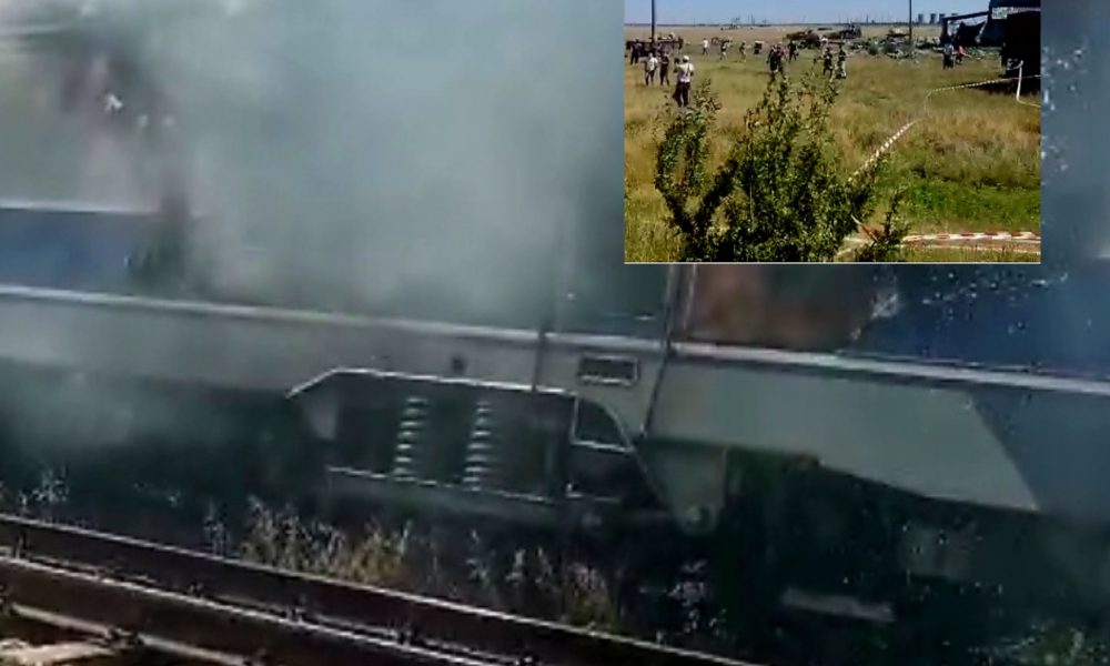Un tren plin cu călători a luat foc la Videle! Sute de oameni pe câmp ...